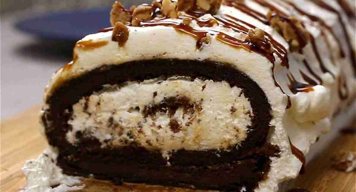 Rollo de chocolate con crema
