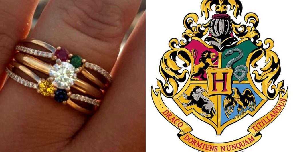Diseñó anillo con colores de Hogwarts para su novia. Suficiente para ...